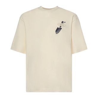 Jacquemus Homme, Tops, Beige, Taille: 2XL Pelle T-shirt