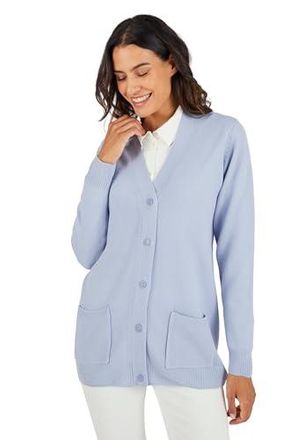 Damart Gilet Classique Maille Jersey Femme Bleu Taille 42/44