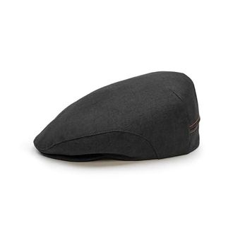 Sterkowski Casquette Plate Derby | Homme et Femme Newsboy 100% Lin Légère Respirante pour lEté Style Original, Vintage Classique Noir 55 cm