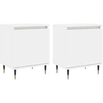 vidaXL Nachttische 2 Stk. Wei&szlig; 40x30x50 cm Holzwerkstoff Vidaxl