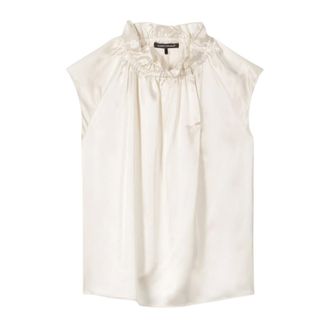 Luisa Cerano Femme, Blouses et Chemises, Blanc, Taille: 38 FR Chemisier sans manches en soie