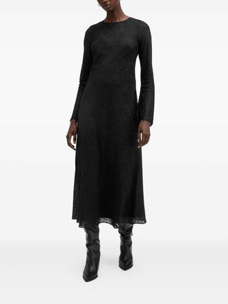AllSaints robe mi-longue Jada &agrave; coupe &eacute;vas&eacute;e - Noir
