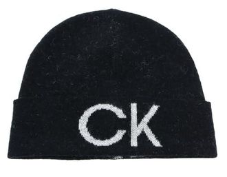 Calvin Klein Elevated Monogram Beanie K60K609972 Bonnet en Tricot, Noir (CK Black), OS Femme