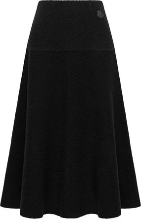 Moncler Moncler Boucl&eacute; Wool Blend Midi Skirt, Women, Black, Size: Xs