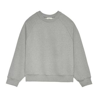 A Paper Kid Femme, Sweatshirts et sweats &agrave; capuche, Gris, Taille: 36/38 FR Felpa Girocollo Over Stampa Retro