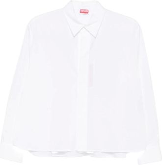 Kenzo Femme, Blouses et Chemises, Blanc, Taille: 36 FR Chemise en popeline de coton