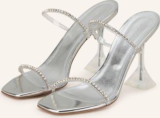 Amina Muaddi Amina Muaddi Mules Gilda Mit Schmucksteinen silber