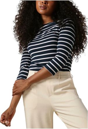Tommy Hilfiger Heritage Boat Neck Tee 3/4 - - Tops - Damen - Blau - XS