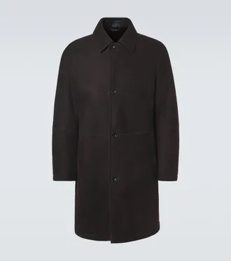 Brioni Manteau en daim doubl&eacute; de peau lain&eacute;e