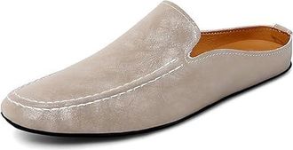 Generic Mocassins à bout rond en similicuir pour homme - Légers et antidérapants - Flexibles - Pour mariage, kaki, 36 1/3 EU