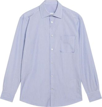 Maison Margiela Homme, Chemises, Bleu, Taille: 2XL Chemise Popeline Ray&eacute;e