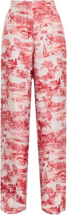 Max Mara Femme, Pantalons, Rouge, Taille: 40 FR Wide Pantalons