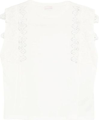 Liu Jo Femme, Tops, Blanc, Taille: 38 FR T-shirt applicazioni