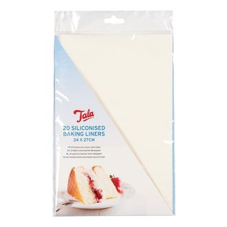 Tala Silikonbeschichtete Rechteckige Backpapier-Zuschnitte, Antihaft & Leichtes L&ouml;sen, 34cm x 27cm, 20er-Pack