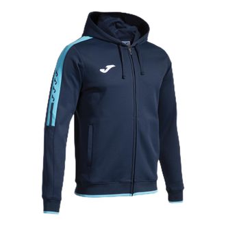 Joma Herren-Sweatshirt - Olympiade - Kapuze - Rei&szlig;verschluss, Marineblau, T&uuml;rkis, fluoreszierend, Large