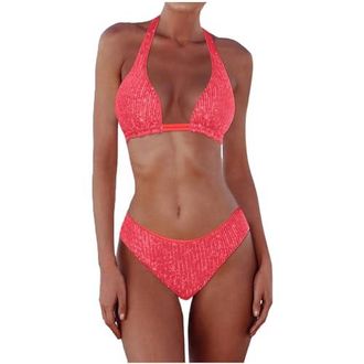 Generic Maillot de Bain Femme Bikini Sexy Maillot de Bain Femme Paillettes, Bikini Triangle Sexy et Brillant, Parfait pour la Plage ou Les Vacances