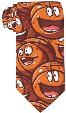 Generic Ballon De Basket-Ball Rigolo De Dessin Animé Cravate Élégante Cravate Homme Décontractée Cravates Pour Fêtes Événements Accessoires