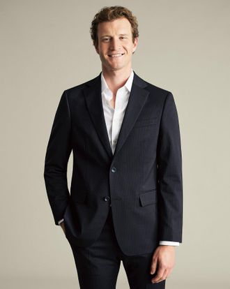 CHARLES TYRWHITT Anzugsakko mit Streifen - Marineblau