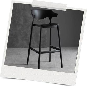 Generic Stapelbare Barhocker (76 cm) mit R&uuml;ckenlehne, stapelbare Kunststoff-Thekenst&uuml;hle, armlose, hohe Hocker mit Fu&szlig;st&uuml;tze f&uuml;r K&uuml;che und Essbereich