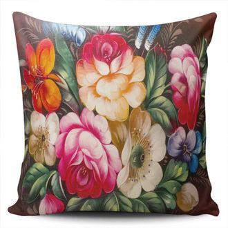 Generic Blumenkunst Kissenhüllen Quadratische Kissenbezug Weich Couchkissen Für Schlafzimmer Sofa Heimdekoration 45X45Cm