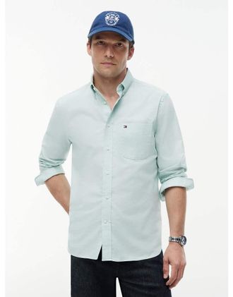 Tommy Hilfiger Chemise Oxford l&eacute;g&egrave;re boutonn&eacute;e coupe slim - Vert clair