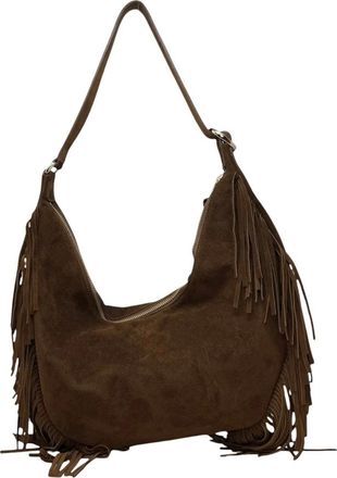 Orciani Femme, Sacs, Brun, Taille: ONE Size Hobo Peach Fringe
