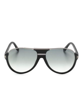Tom Ford Eyewear lunettes de soleil Dimitry &agrave; monture pilote - Noir