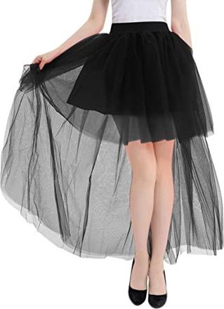 Generic Jupe tutu pour femme, style rockabilly, en maille, multi-couches, jupe courte fantaisie, jupe de danse duveteuse r&eacute;tro &eacute;lastique pour femme, costume d