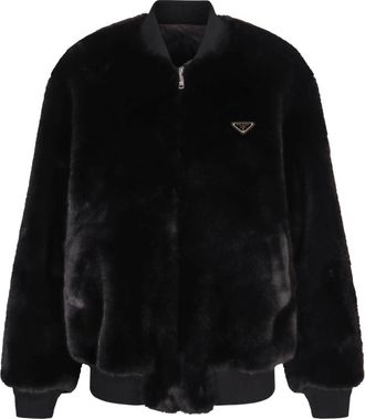 Prada Wendemantel aus Eco-Pelz und Re-Nylon - - Jackets - Damen - Schwarzk - S
