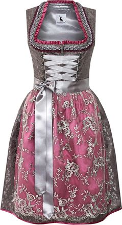 Alpenmärchen Midi Dirndl aus Exklusiver Kollektion inkl. Spitzenschürze Gr.38 - ALM904