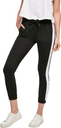 Build Your Brand Ladies Interlock Jogpants, Black/White, XL