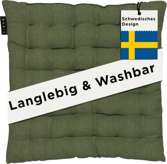 Linum Pepper Stuhlkissen 40x40 aus 100% Baumwolle, Premium Sitzpolster f&uuml;r K&uuml;che, Esszimmer und Outdoor, Komfortables Sitzkissen Stuhl, formstabil und als S