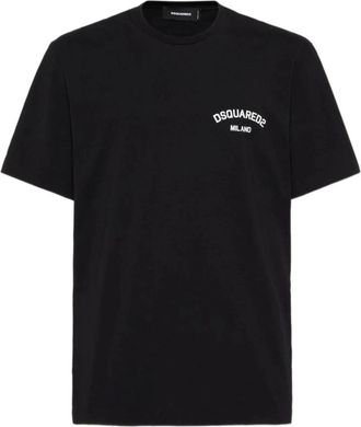 Dsquared2 Homme, Tops, Noir, Taille: XL T-Shirt en Coton &agrave; Imprim&eacute; Graphique
