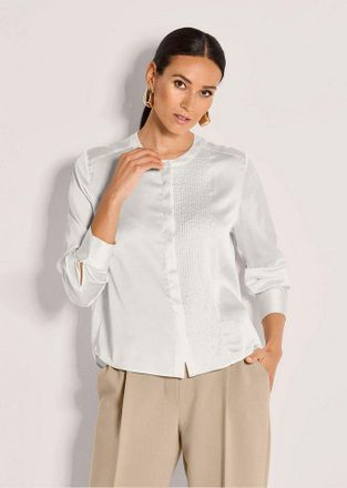 Madeleine Langarmbluse Elegante Bluse mit Zierblenden Viskosebluse mit Rundhals, verdeckter Knopfleiste und langen &Auml;rmeln