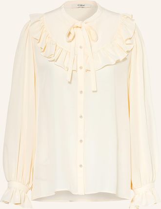 Chlo&eacute; Seidenbluse Mit R&uuml;schen weiss