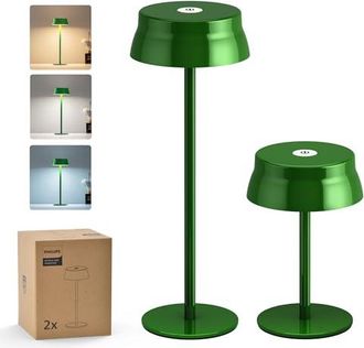 Philips Lampe de Table Sans Fil, Bureau LED Portable pour Ext&eacute;rieur, Aliment&eacute;e par Batterie Rechargeable, 2 Hauteurs R&eacute;glables, Contr&ocirc;le Tactile et 3 Couleurs