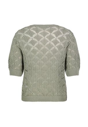 Eight2Nine Strickpullover Strickshirt mit Ajour-Muster Ajour Lochstrick-Pullover