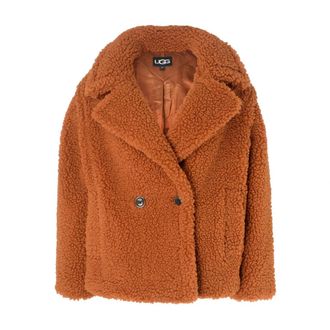 UGG Ugg, Femme, Vestes, Brun, Taille: 38 FR Manteau Teddy Court Gertrude