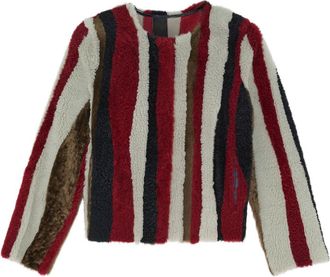 Yves Salomon Jacke mit Wellenmuster - Weiß