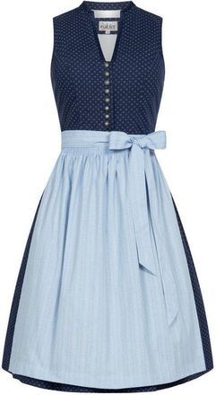 N&uuml;bler Trachtenkleid Midi Dirndl Florence in Blau von N&uuml;bler