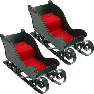 Angoily 2 St&uuml;ck Weihnachtsschlitten aus Kunststoff Kompakte Tischdekoration mit Weihnachtsmann Schlitten S&uuml;&szlig;igkeitenhalter f&uuml;r Festliche Schreibtisch und Wohn