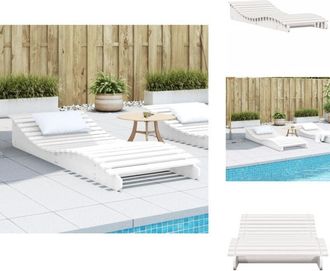 vidaXL Vidaxl - Sonnenliege Wei&szlig; 205x80x31,5 cm Massivholz Kiefer - Holz Sonnenschirm - Gartenliege - Kiefernholzm&ouml;bel - Outdoor M&ouml;bel - Gartenm&ouml;bel Set