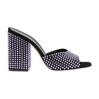PARIS TEXAS Femme, Chaussures, Violet, Taille: 38 EU Sandales en Daim avec Strass