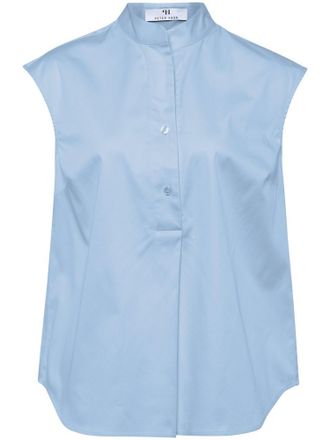 Peter Hahn &Auml;rmellose Bluse Peter Hahn blau
