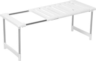 NUOBESTY Mikrowellenhalter aus Edelstahl und Kunststoff Verstellbares K&uuml;chenregal f&uuml;r Arbeitsplatte Ausziehbarer Sp&uuml;lbecken St&auml;nder mit Hoher Tragf&auml;higkeit Pla