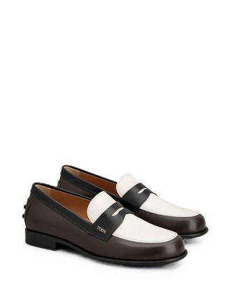Tod's Leather Color-Block Loafer - Brown