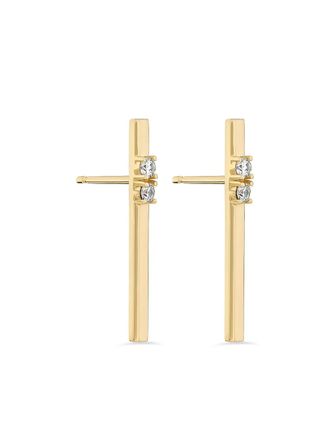 ROSEKEY 18kt Whistle Rotgoldohrringe mit Diamant