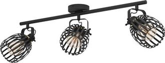 Eglo Deckenstrahler Segovia, 3-flammige Deckenlampe mit schwenkbaren Spots, Deckenleuchte aus Metall in Schwarz und Messing-gebürstet, Deckenspot mit E27 F