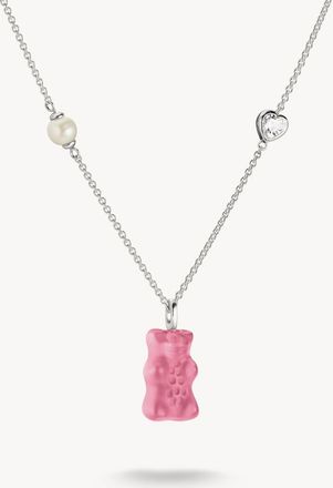 Thomas Sabo Silberfarbene Halskette mit Anh&auml;nger in Wei&szlig; und Rosa