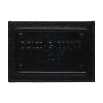 Dolce & Gabbana Homme, Accessoires, Noir, Taille: ONE Size Porte-cartes noir avec logo